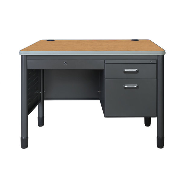 Regency Mesa Steel Single Pedestal Teacher's Office Desk With Center ...
