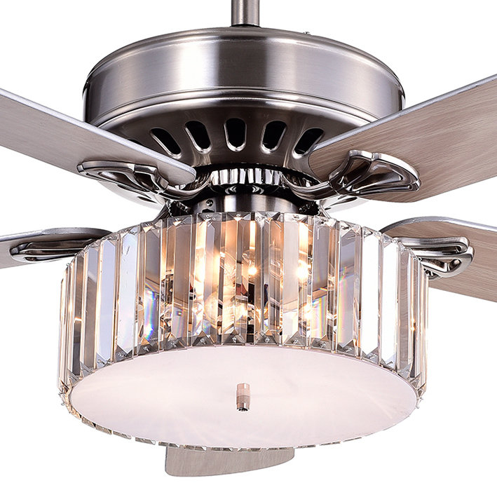 House of Hampton® 52" Ellefson 5 - Blade Crystal Ceiling Fan with Light ...