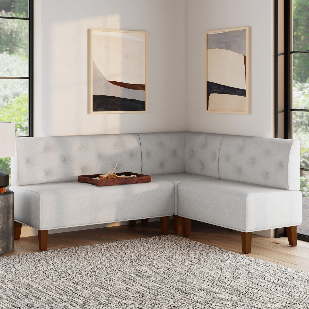 Lark Manor Ehrhart Tufted Back Upholstered Corner Bench & Reviews ...