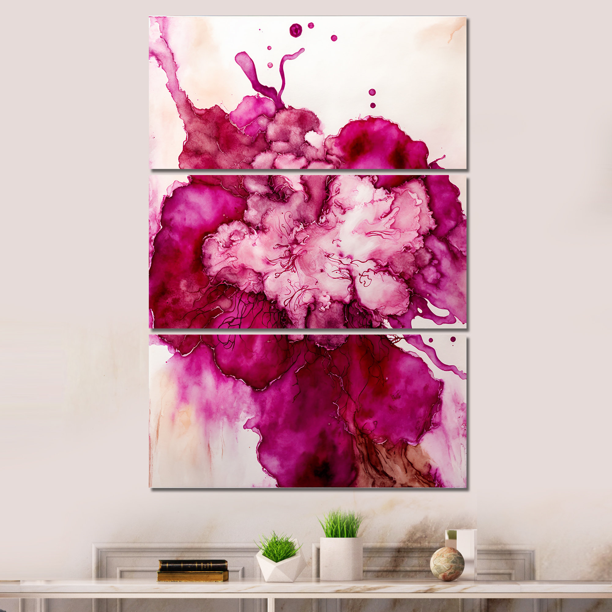 Orren Ellis Hartvig Celebration In Raspberry Blush IV 3 Pieces | Wayfair