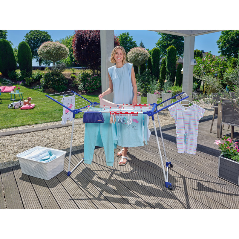 Leifheit Pegasus 200 Solid Mobile Foldable Freestanding Drying Rack ...