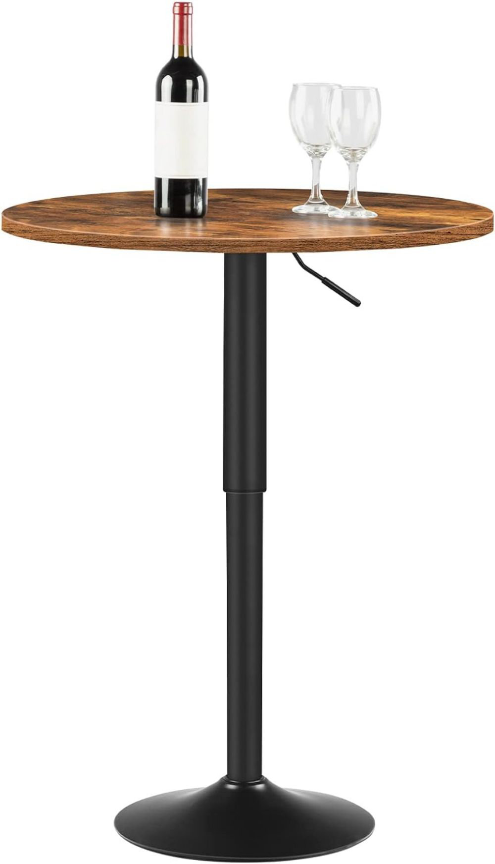 Ebern Designs Bar Table, Height-Adjustable Round Pub Table 27-35.4 ...