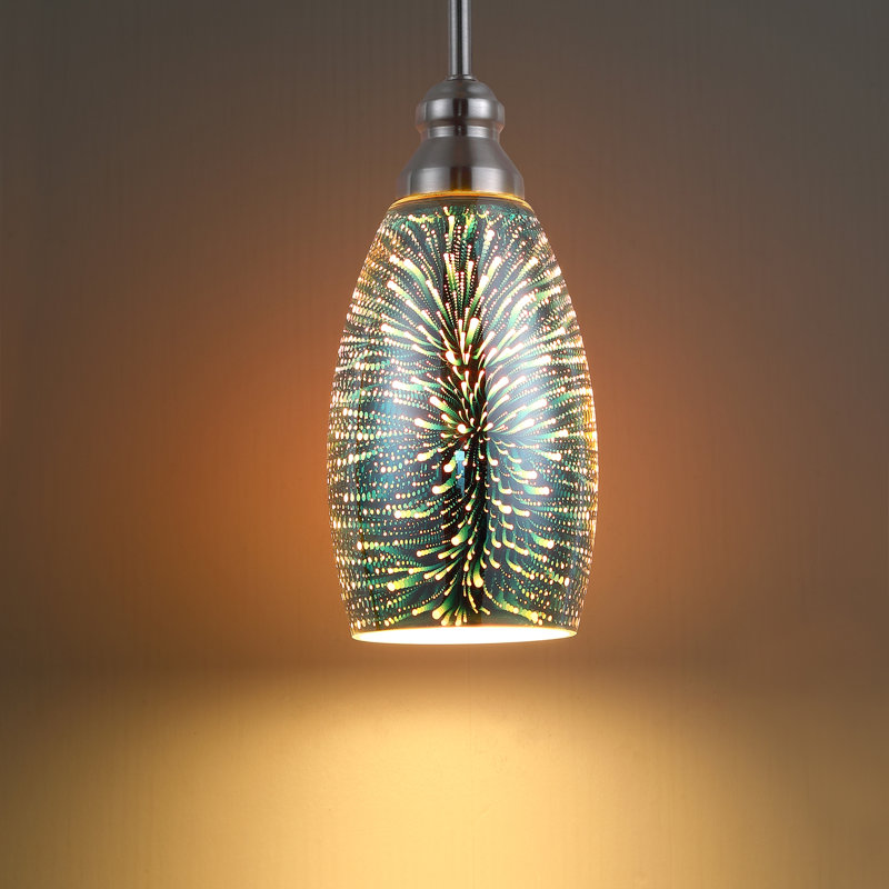 Winston Porter 3 Pack 7.64 in. Fireworks Effect Art Glass Globe Pendant ...