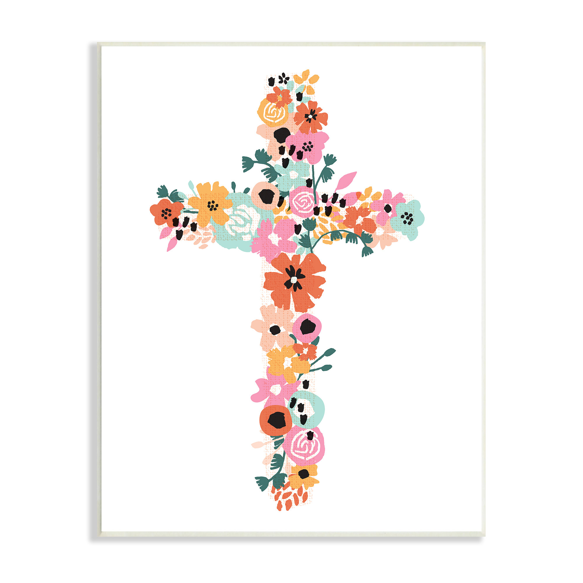 Red Barrel Studio® Bold Flowers Cross Symbol Floral Arrangement ...