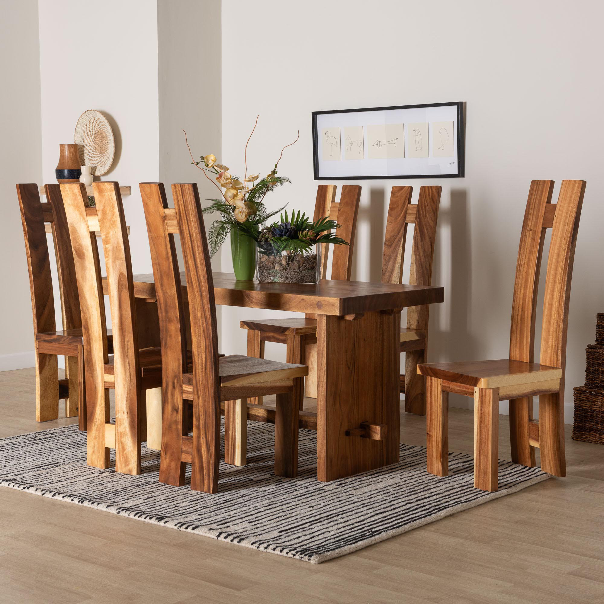 Dakota Fields Bali & Pari Lin Suar Wood 7-Piece Dining Set ...