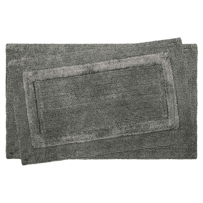 French Connection Hebert Rectangle Cotton Blend 2 piece Bath Rug Set ...