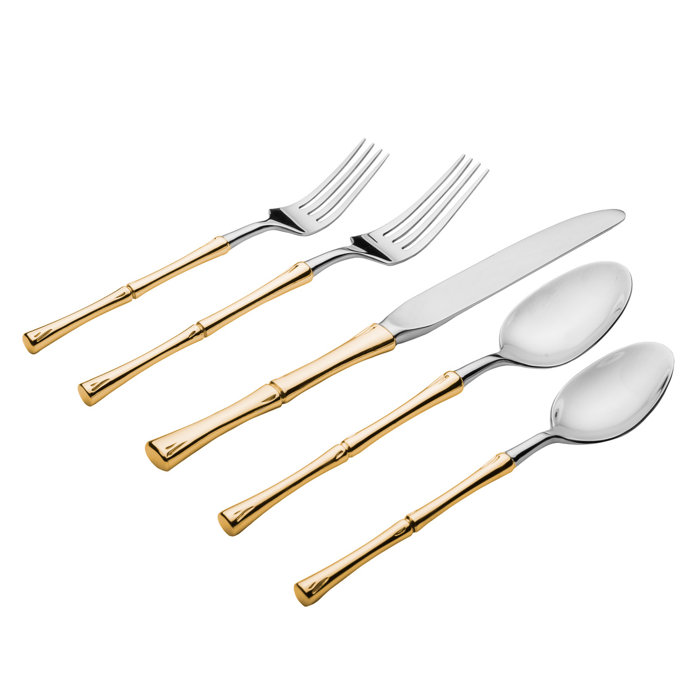 Godinger Silver Art Co Bamboo 18/10 Stainless 20 Piece Flatware Set ...