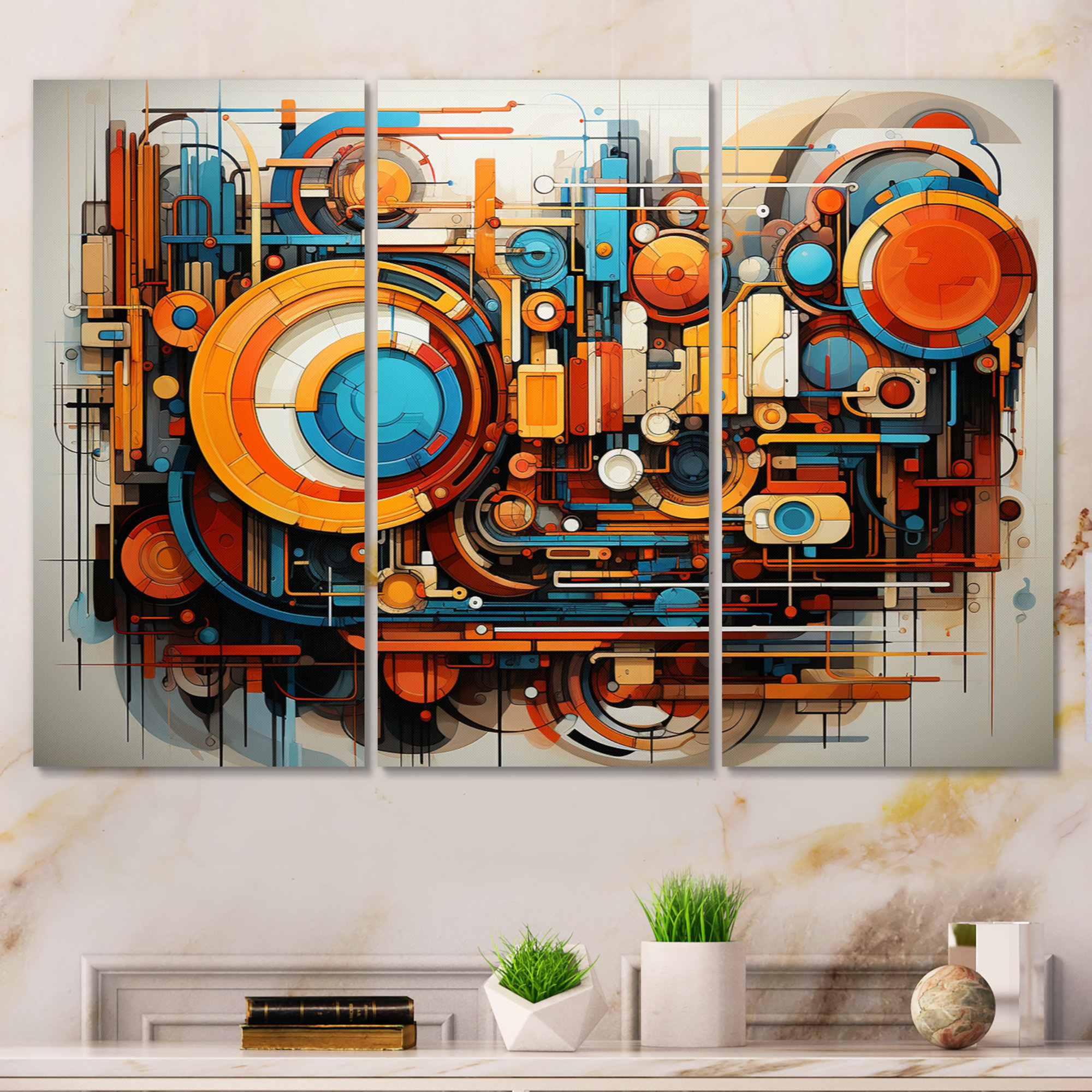Wrought Studio Futuristic Fusion I - Abstract Collages Canvas Prints ...