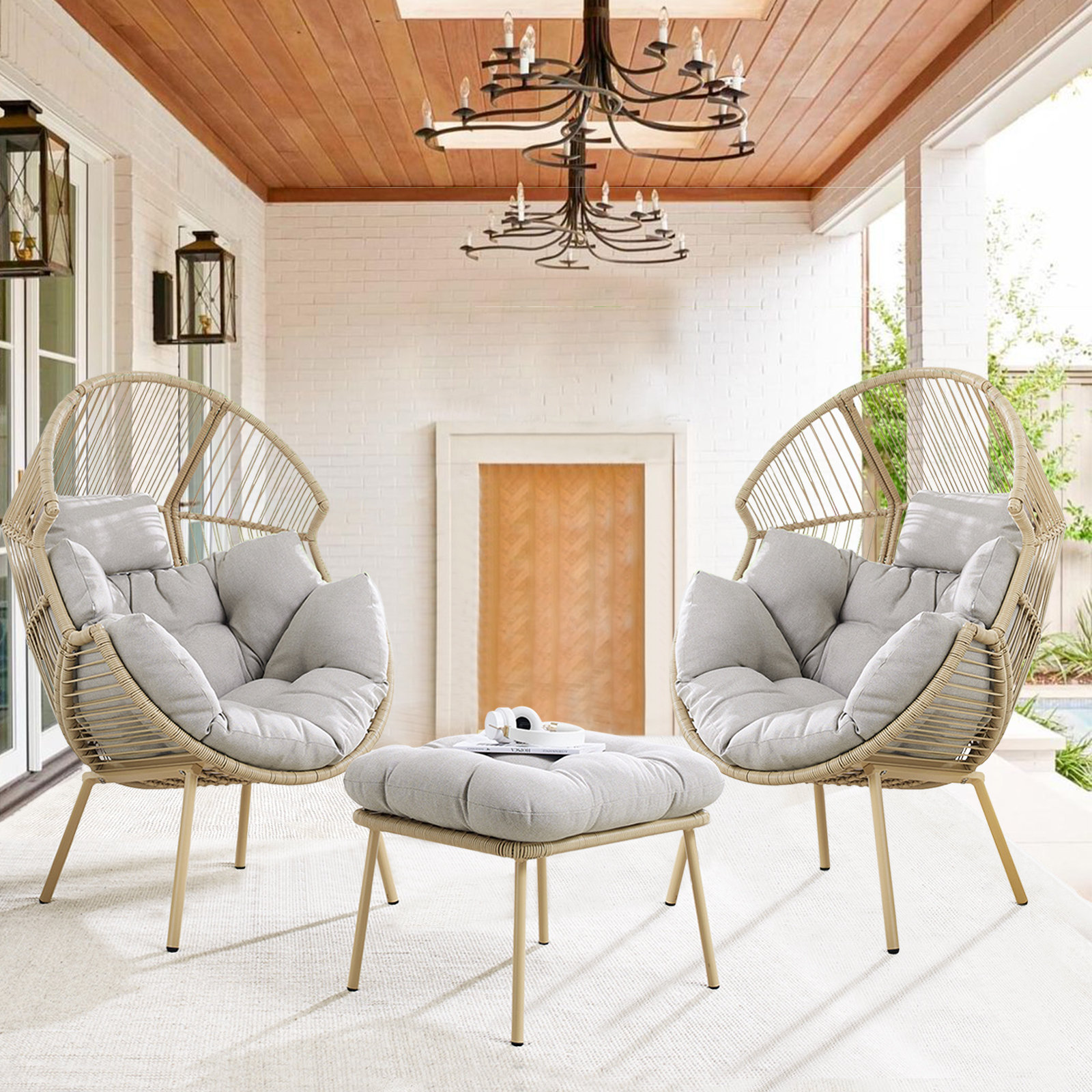 Dakota Fields Porch Swing Chair With Ottoman(Set Of 3) - Wayfair Canada