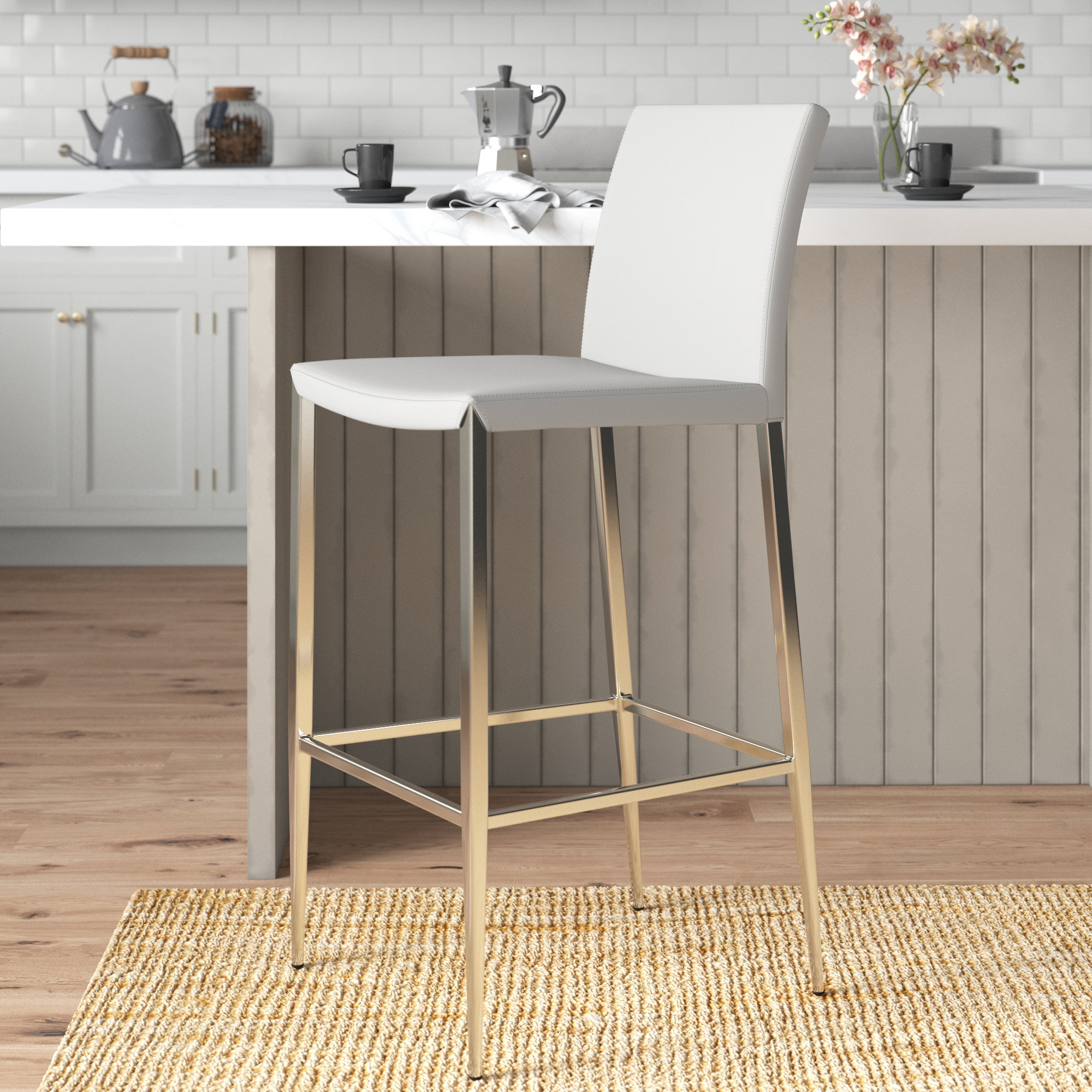 Orren Ellis Parlex Upholstered Bar Stool with Metal Frame - Wayfair Canada