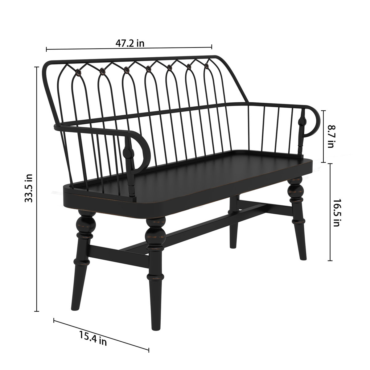 Charlton Home® Donlad Spindle Back Dining Bench & Reviews | Wayfair