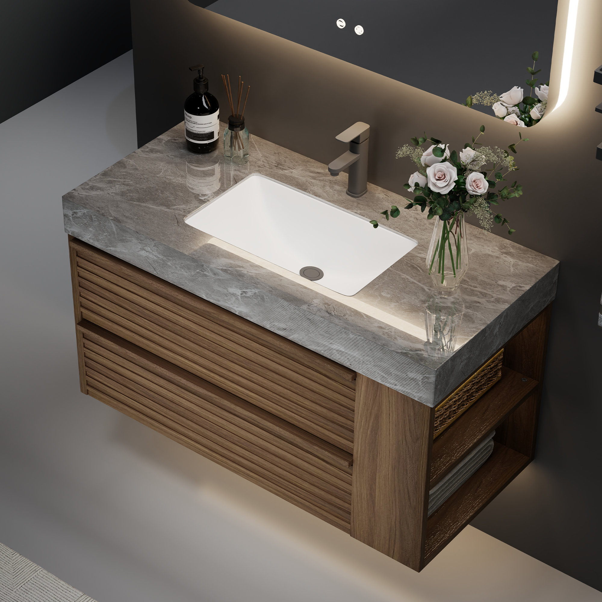 Ebern Designs 35.4" Simple Bathroom Vanity | Wayfair
