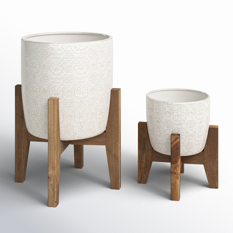 Kelly Clarkson Home Adelicia 2 - Piece Ceramic Pot Planter Set ...