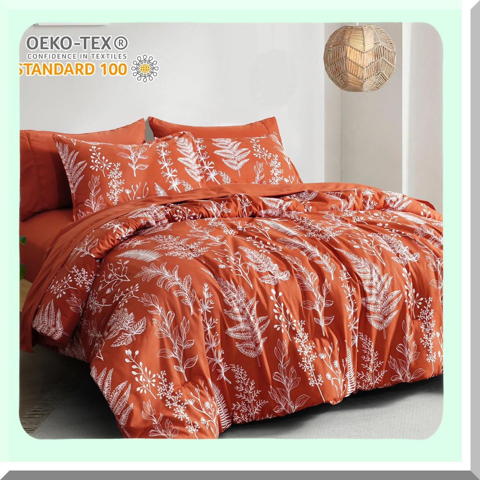 East Urban Home Botanical Bliss 7-Piece Comforter Set - Ultra Soft ...