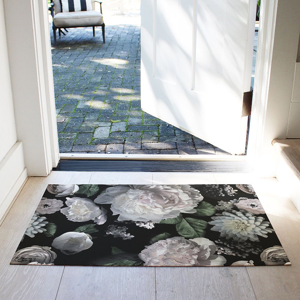 Wildon Home® Moody Floral Vinyl Floor Mat | Wayfair