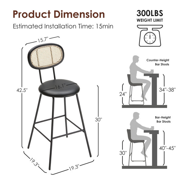 Sunon 30'' Counter Stool & Reviews | Wayfair