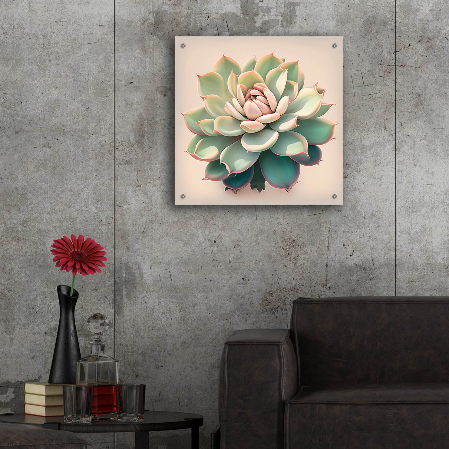 Bungalow Rose Echeveria Pulidinis' by Incado Acrylic Glass Wall Art ...
