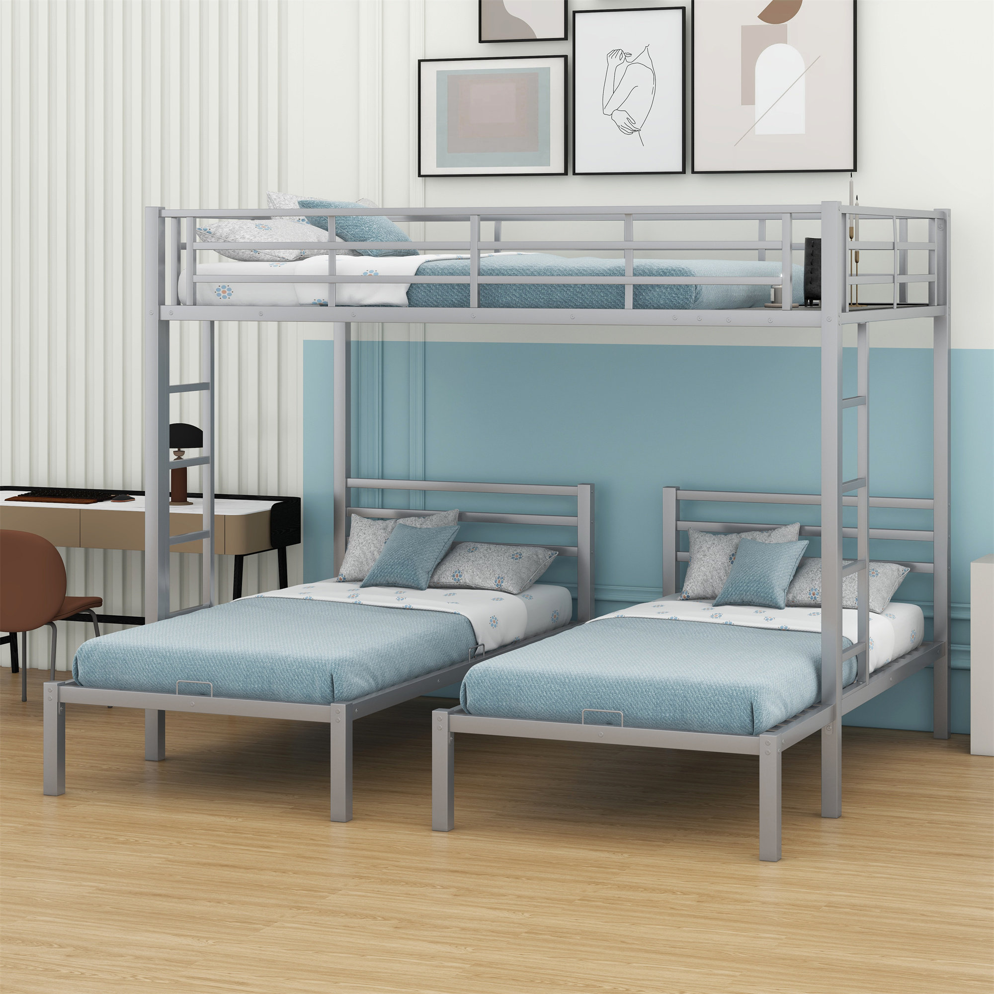 Isabelle & Max™ Bunk Bed With Built-In Shelf | Wayfair