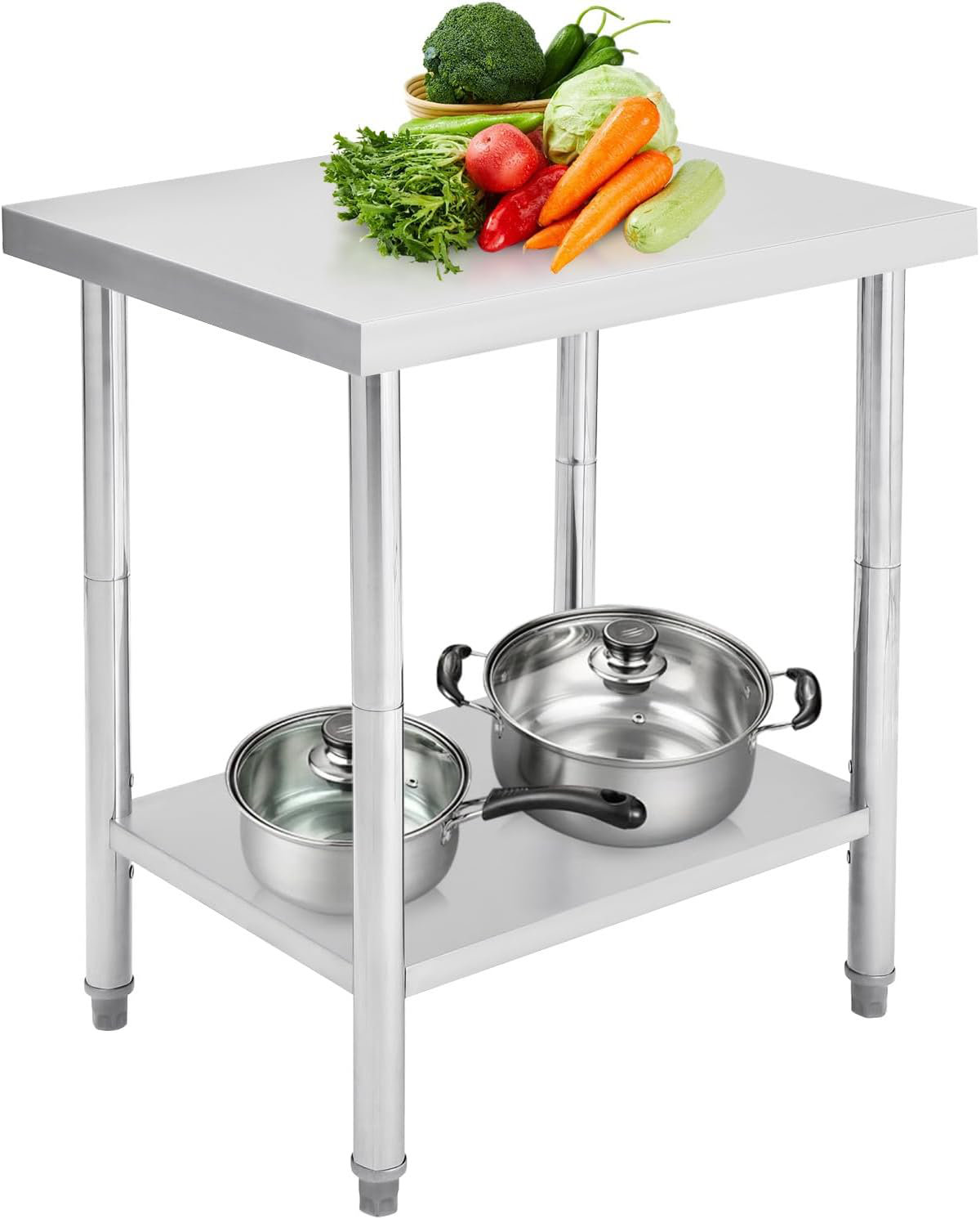 Wrought Studio™ Stainless Steel Work Table, Commercial Kitchen Prep ...