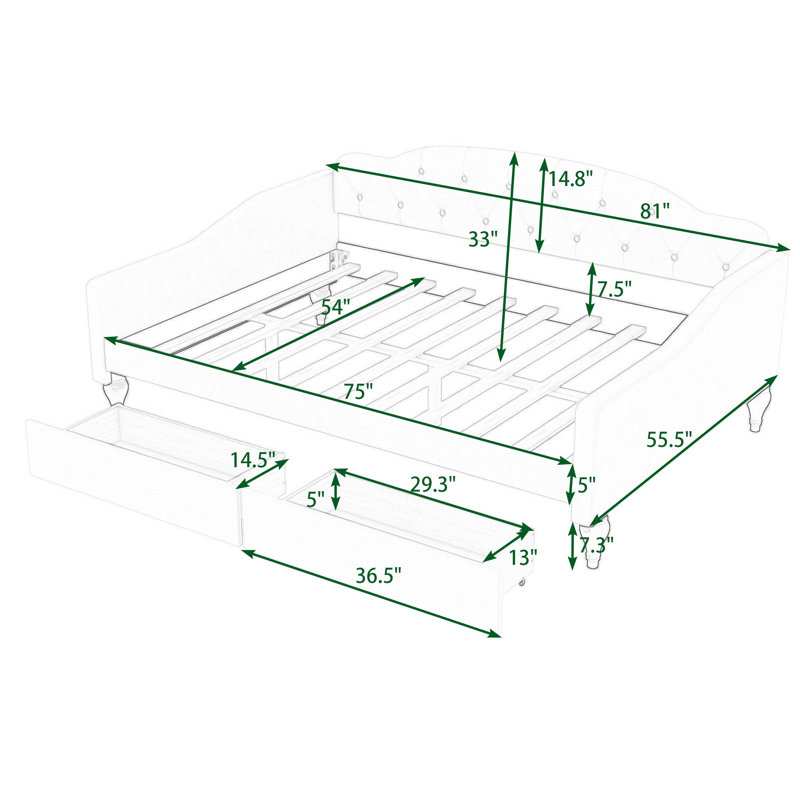 Red Barrel Studio® Montray Upholstered Daybed | Wayfair