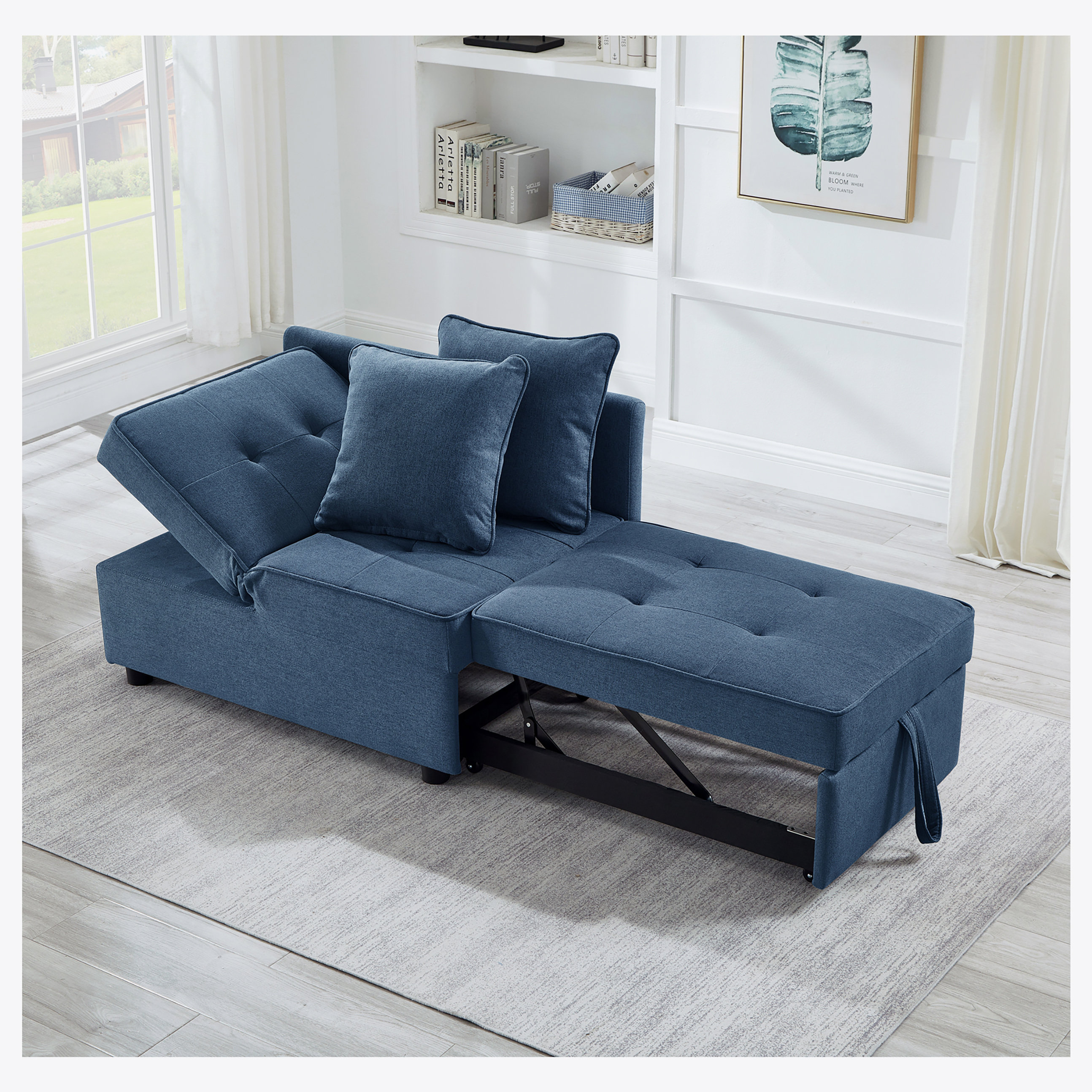 Latitude Run® Chair Bed 4 in 1 Convertible Recliner Couch Sleeper Sofa ...