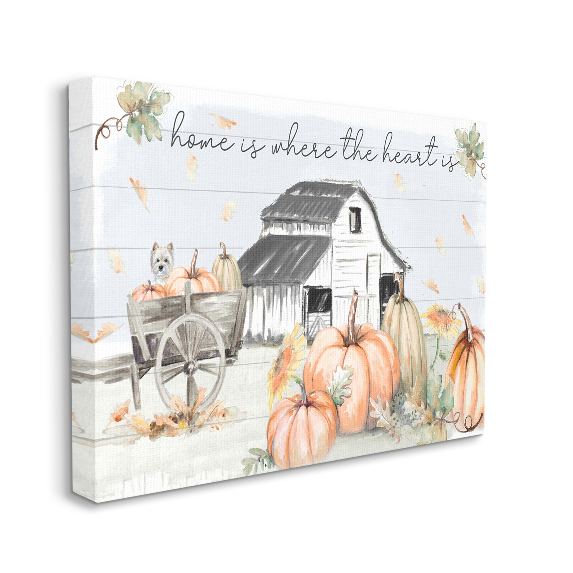 Stupell Industries Autumn Farm Harvest Home and Heart Phrase by ...