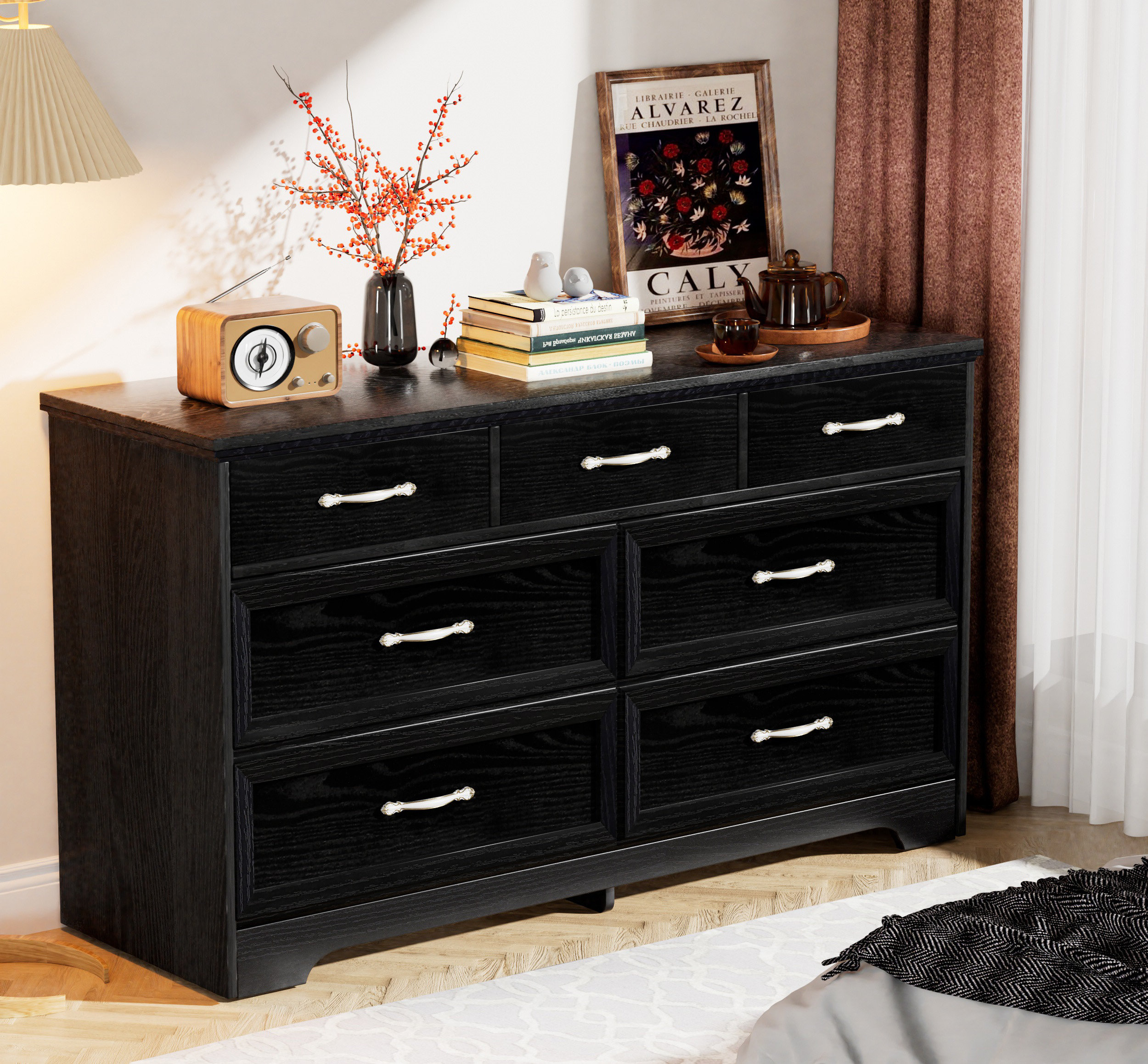 Ebern Designs Modern 3 Drawer Bedroom Chest of Drawers with 7 Drawers Dresser | Wayfair