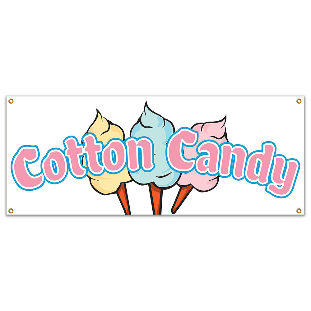 SignMission Cotton Candy Banner Concession Stand Food Truck Single ...