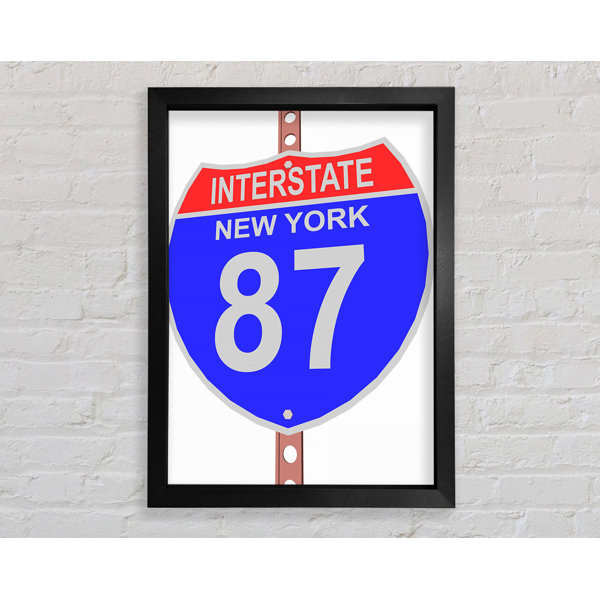 Happy Larry Interstate 87 Sign Framed Print | Wayfair.co.uk
