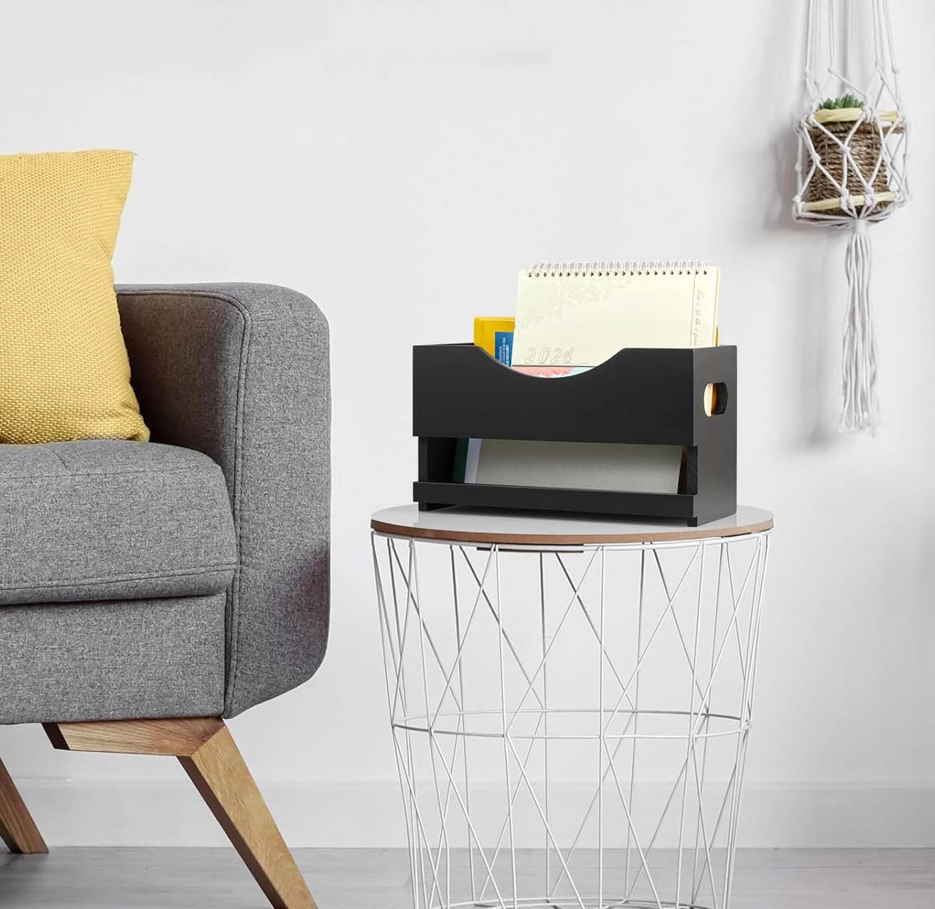 Lark Manor™ Magazine Rack, Wood Magazine Basket, Magazine Holder for ...