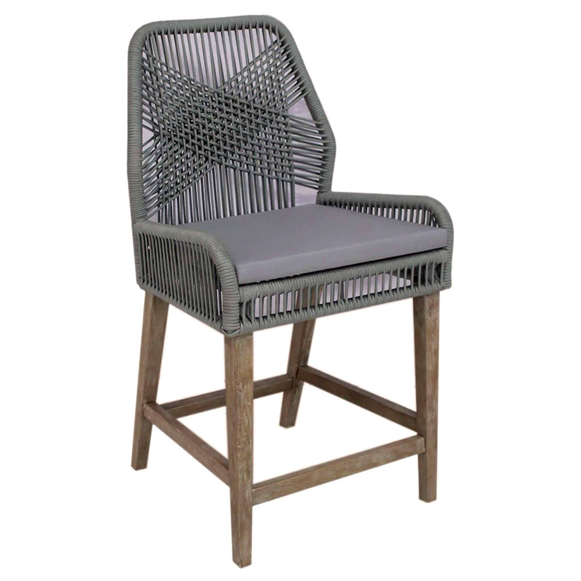 Corrigan Studio® Grey and Weathered Wash Counter Height Stools (Set of ...