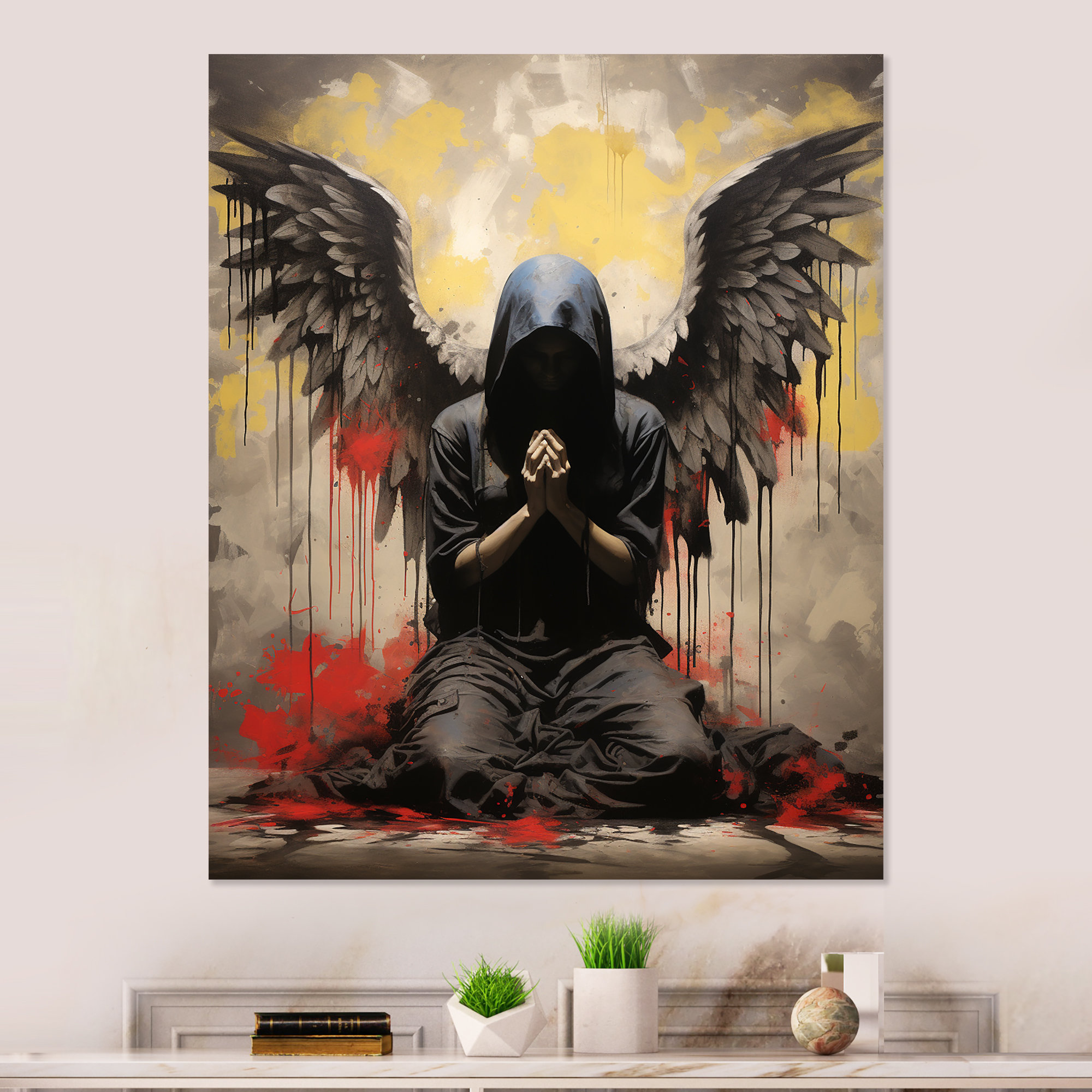 Trinx Angel Wings Rebel Street Art III - Pop Art Metal Wall Art | Wayfair