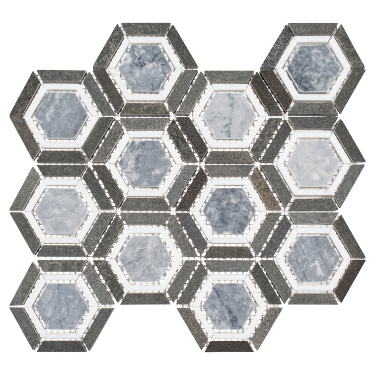 Andova Hexaco Natural Stone Hexagon Mosaic Floor and Wall Tile ...