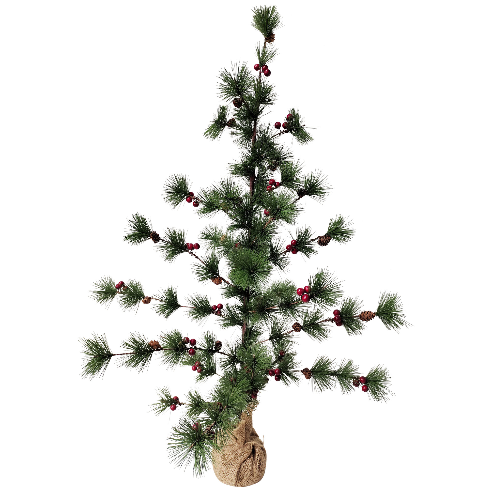 Northlight Seasonal 35.25" Winter Berry Pine Tree with Pine Cones in ...