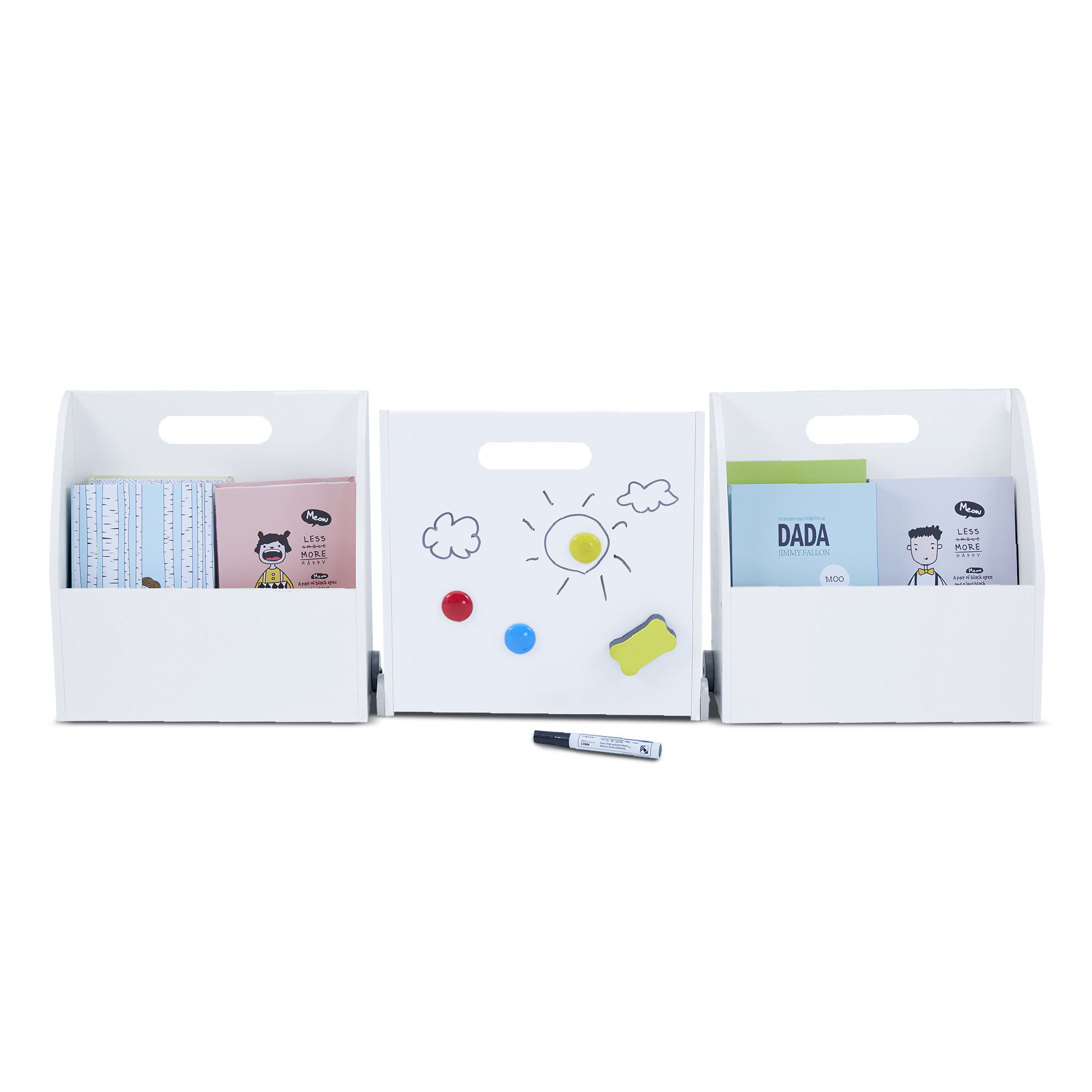 Isabelle & Max™ Wootton 3pc. Writable Magnetic Book Bins for Reading ...