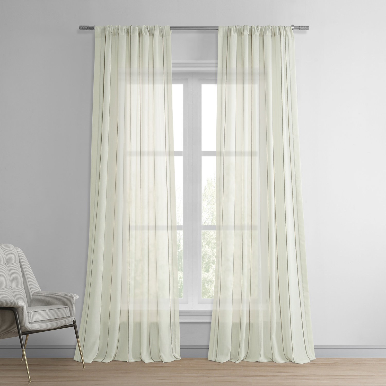 August Grove® Braddyville Linen Sheer Curtains for Bedroom, Living Room ...