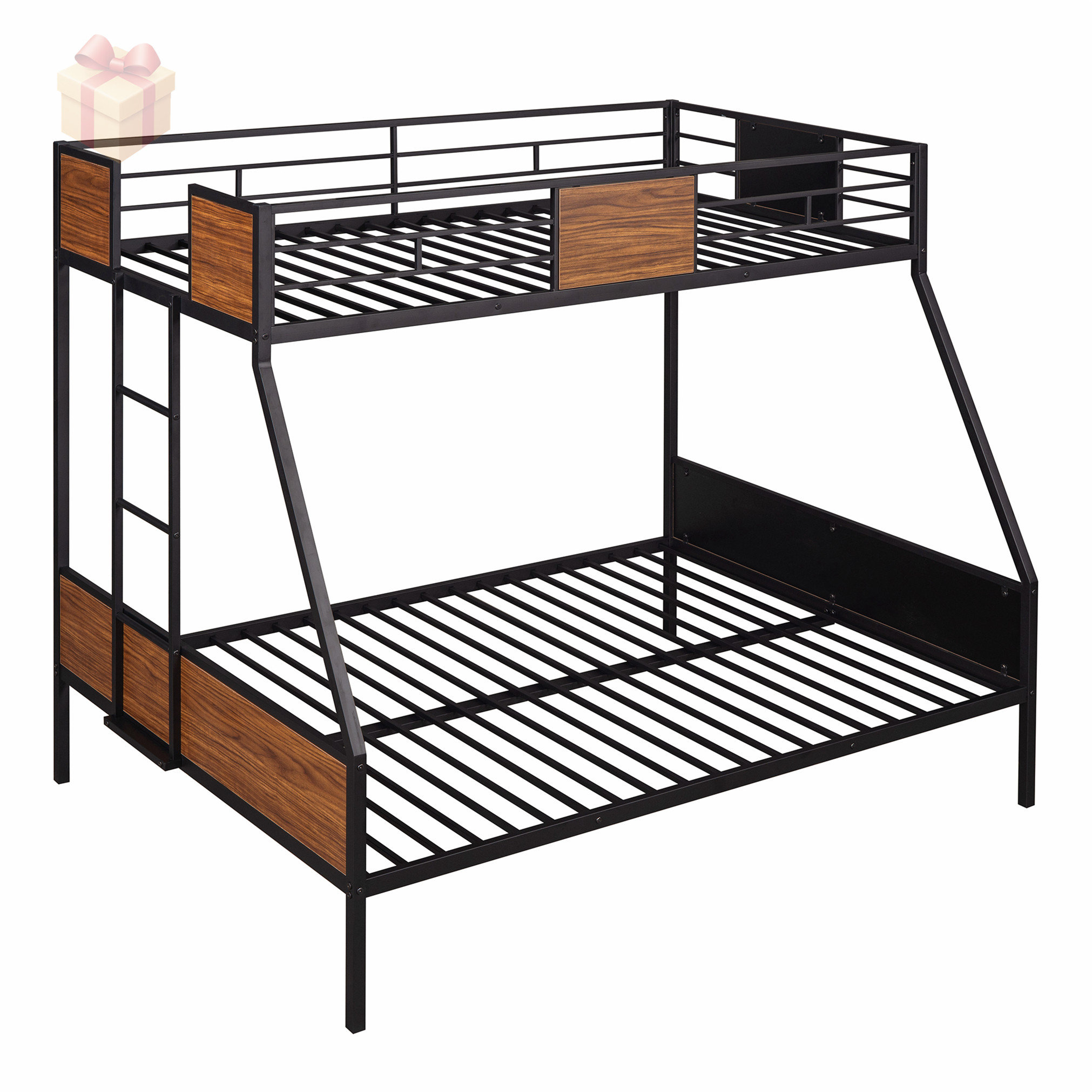 Ivy Bronx Modern and Secure Steel Frame Bunk Bed for All Ages, Space ...
