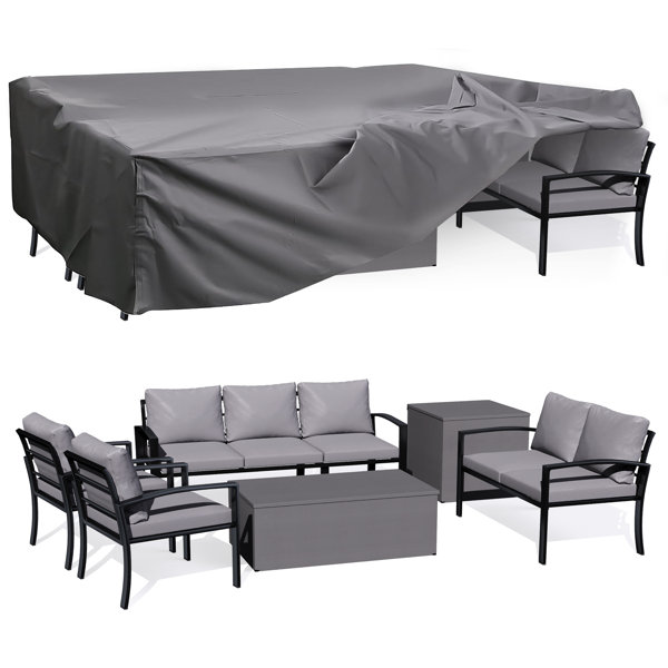 AECOJOY 7-piece Outdoor Patio Furniture Set With Sofa Dust Cover ...