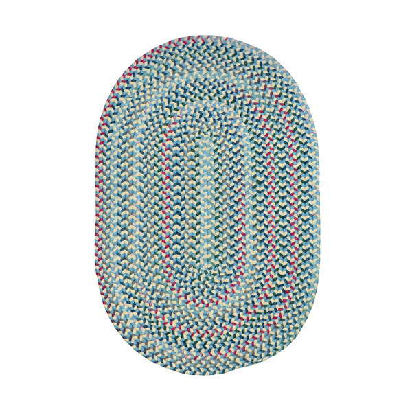 August Grove® Ashland Teal Multi Braid Traditional Farmhouse Area Rug ...