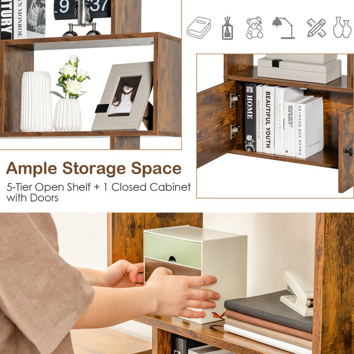 Wade Logan® Bajulal Geometric Storage Bookcase & Reviews | Wayfair