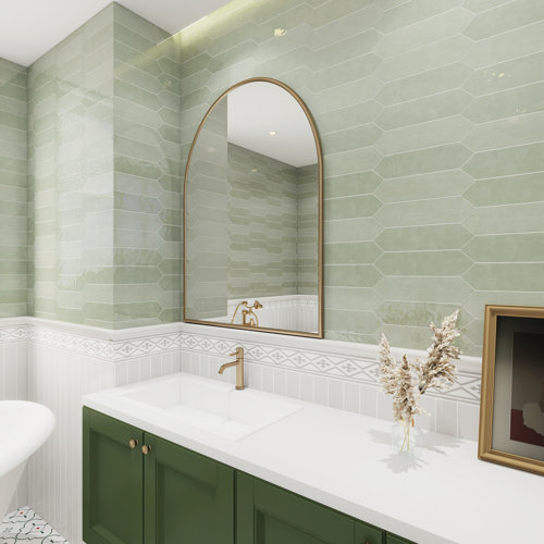 Giorbello Glazed Ceramic Picket Subway Tile 3" x 12"- Glossy | Wayfair