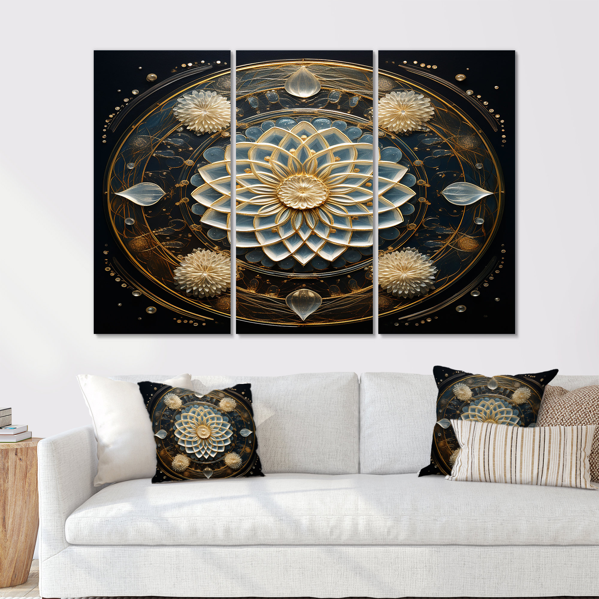 Dakota Fields Cosmic Flower Of Life - Boho Mandala Wall Art Set | Wayfair