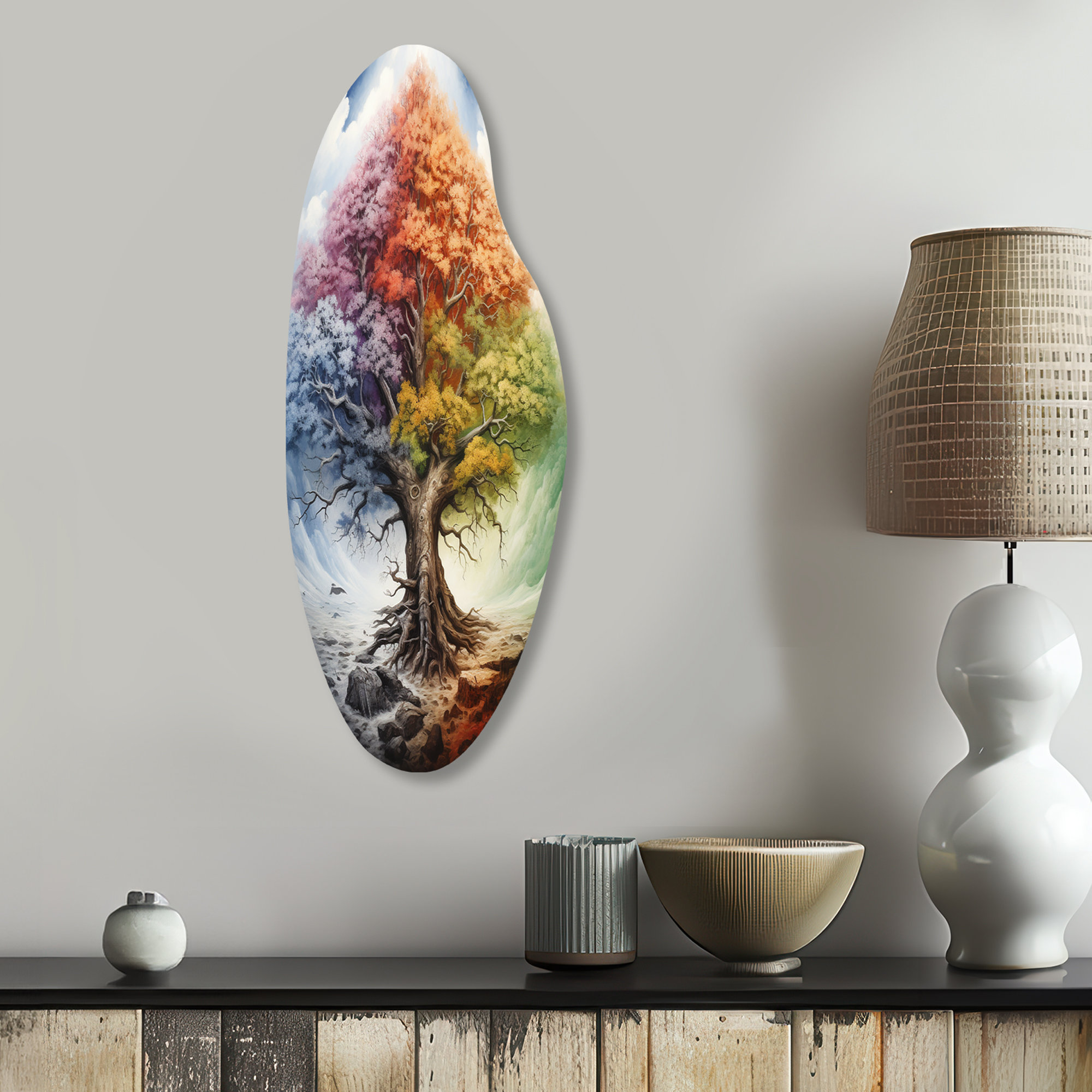 Lark Manor™ Tree Of Life All Seasons I - Landscape Trees Curved Shape ...