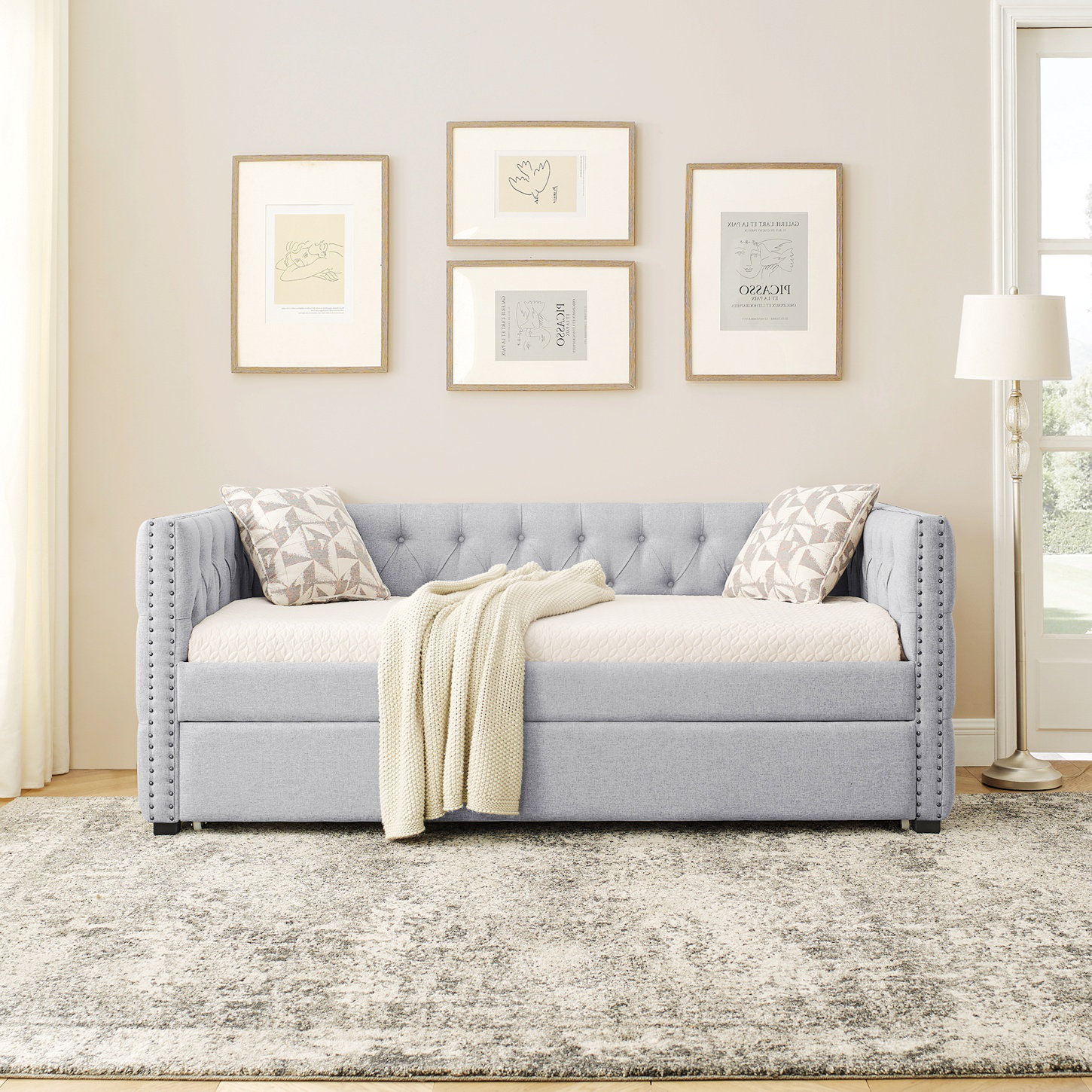 Lark Manor Barkha Upholstered Daybed with Trundle | Wayfair
