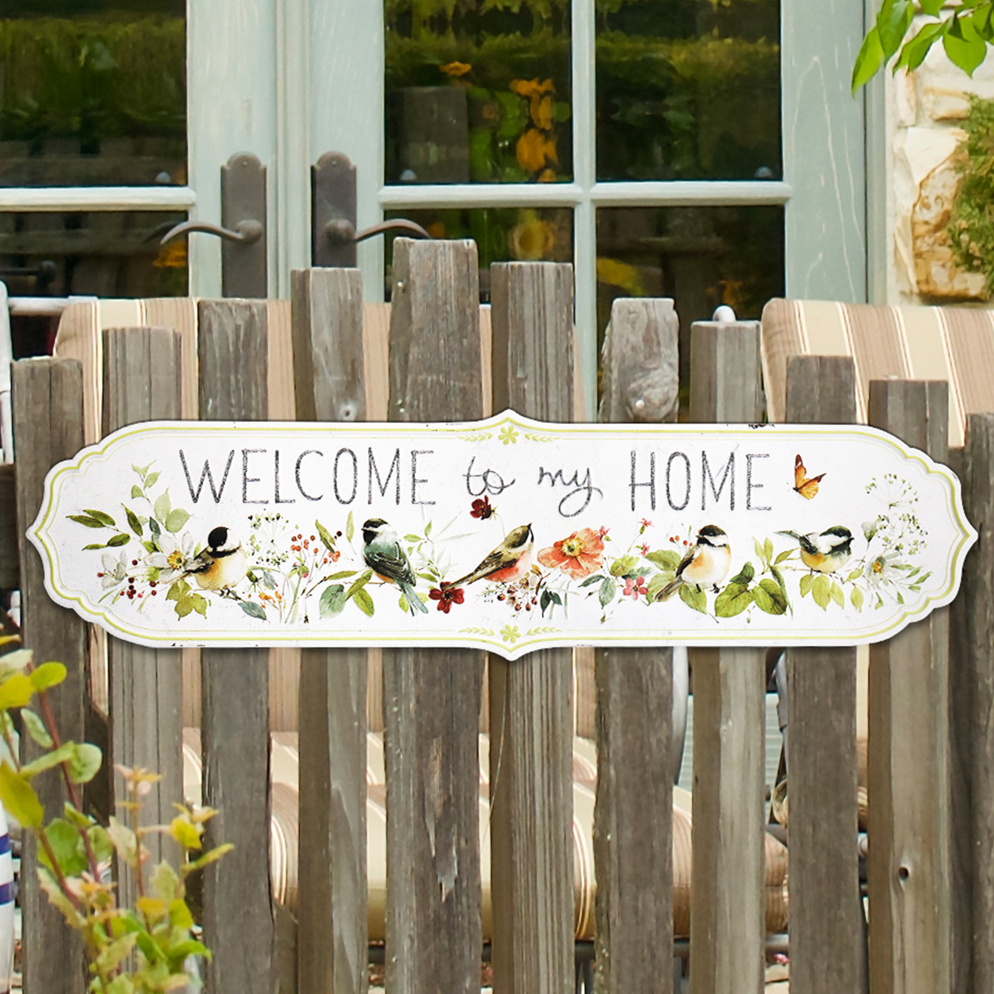 Gracie Oaks Zarrar Tin Welcome to My Home Sign Wall Decor, Farmhouse ...