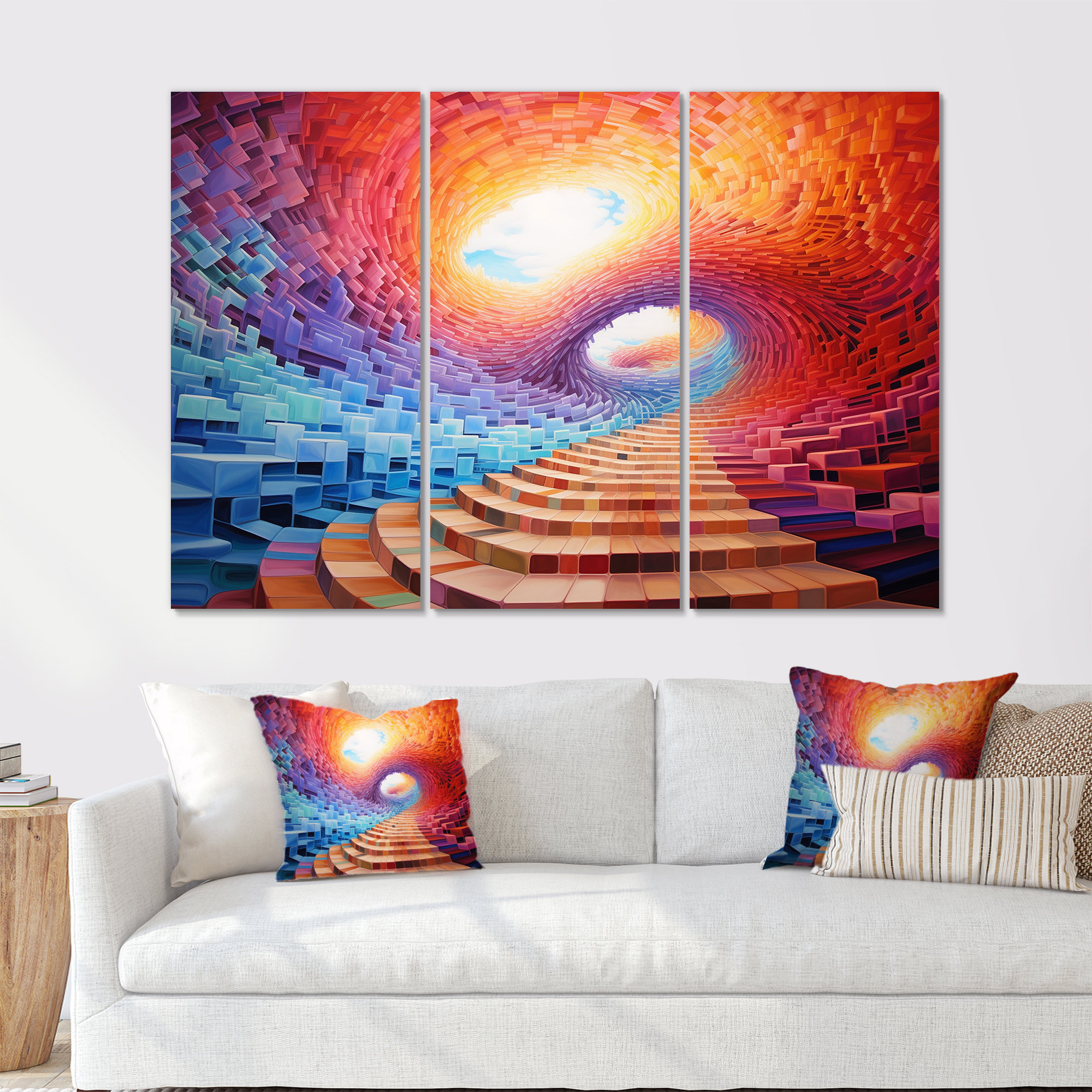 Design Art Stairs To Rainbow Infinity - Abstract Landscape Wall Art ...