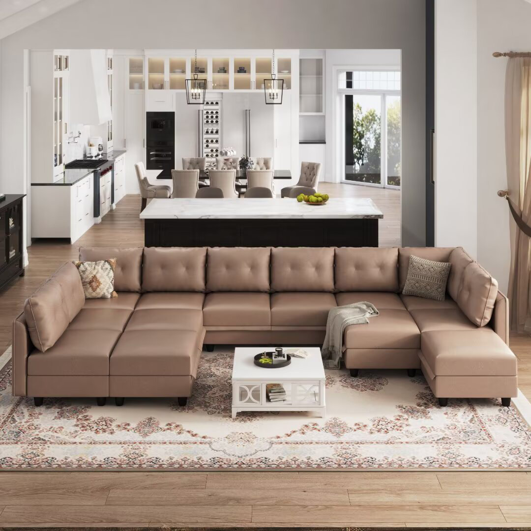 Latitude Run® U Shaped 13 Seat Modular Sectional Sofa Oversized ...