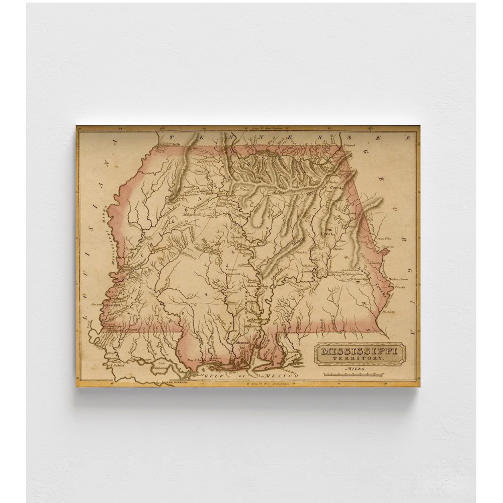 WeFrameArt Mississippi Territory 1817, Mississippi Old Map, Mississippi ...