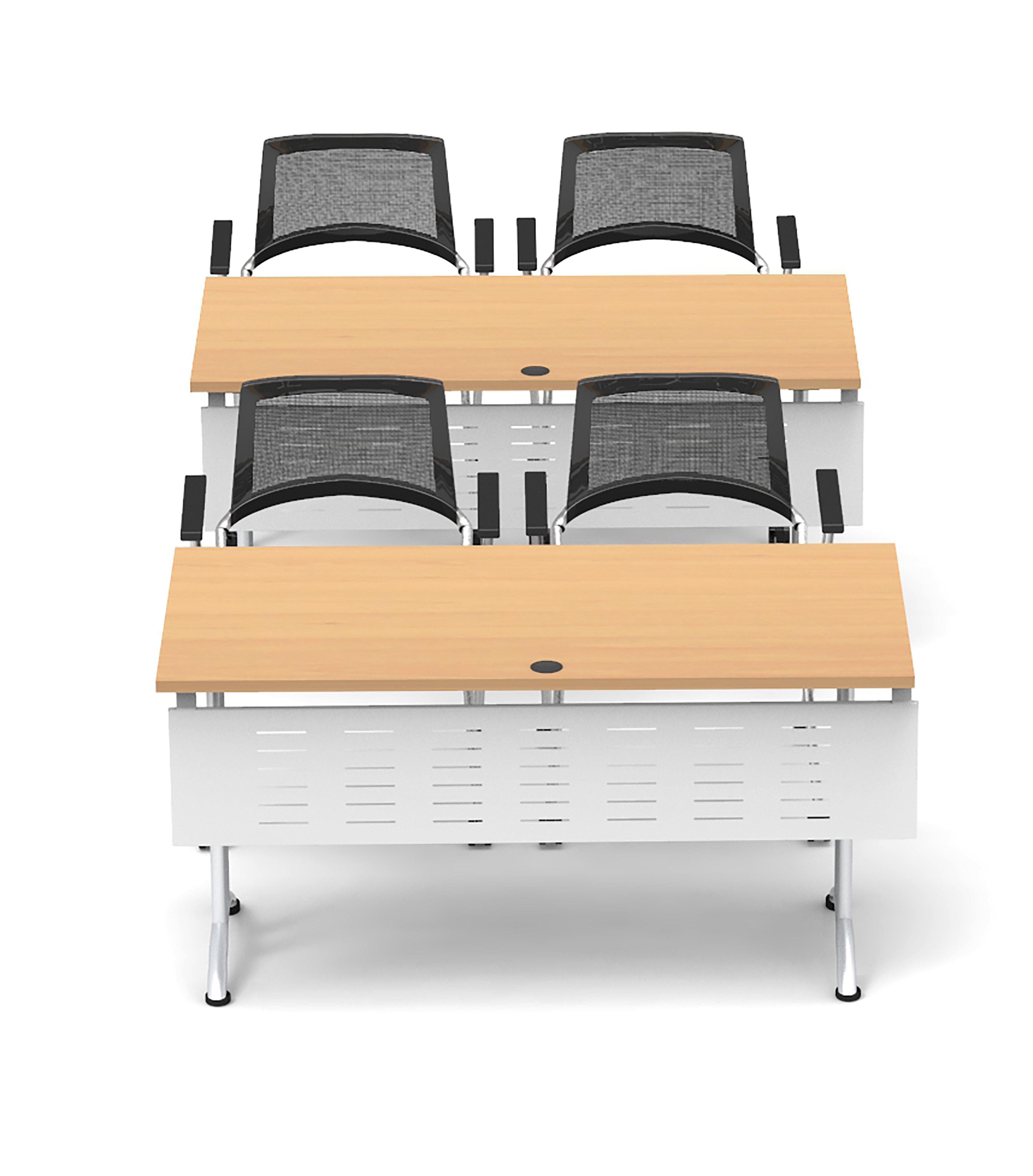 TeamWORK Tables 4 Person Training Meeting Seminar Tables with Modesty ...