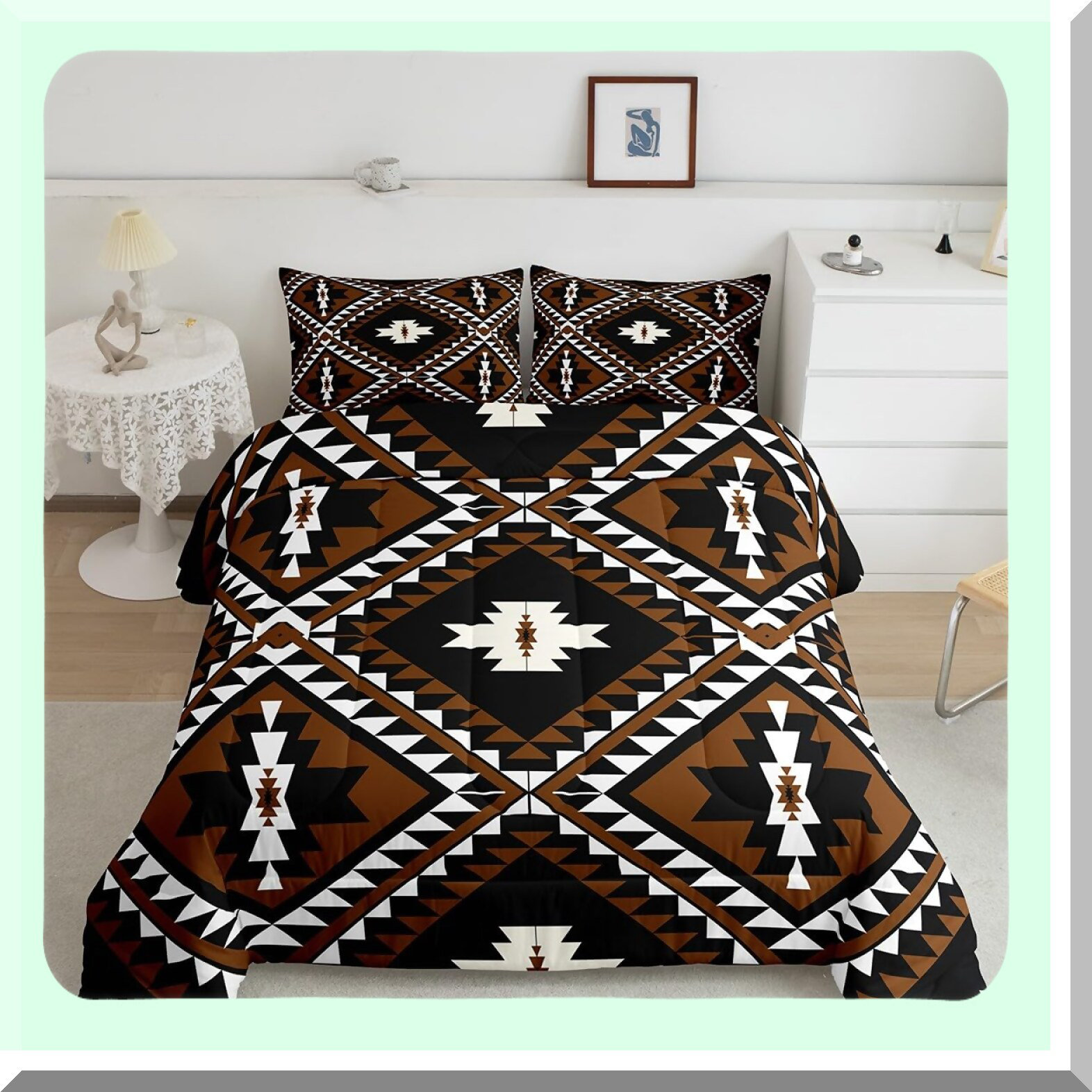 East Urban Home Southwest Diamond Rustic Comforter Set - Queen Size 3 ...